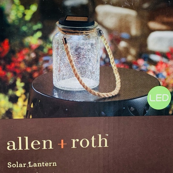 Allen and Roth | Accents | Led Crackle Glass Solar Lantern | Poshmark